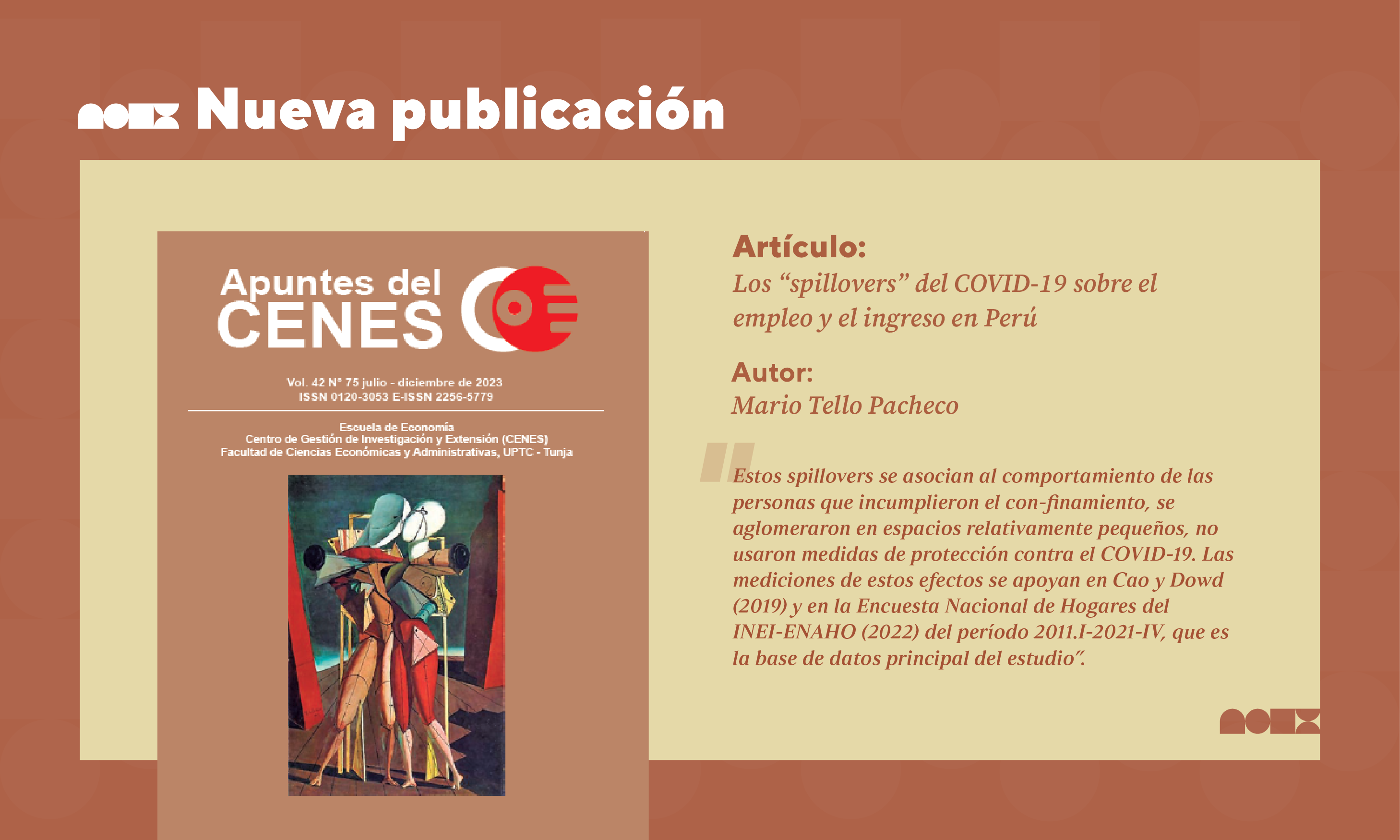 El investigador Mario Tello es autor de una nueva publicación - CISEPA ...